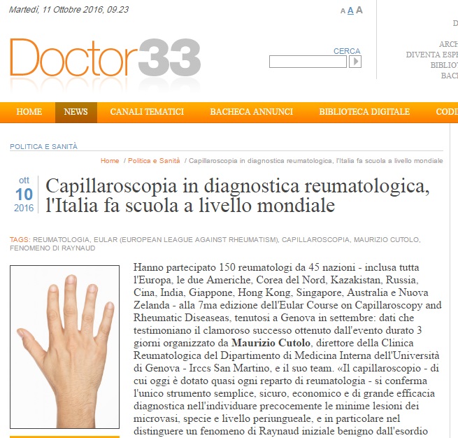 Capillaroscopia in diagnostica reumatologica
